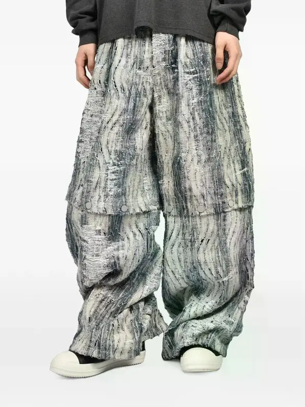 TAAKK Convertible Bleached Jacquard Jeans - Blue