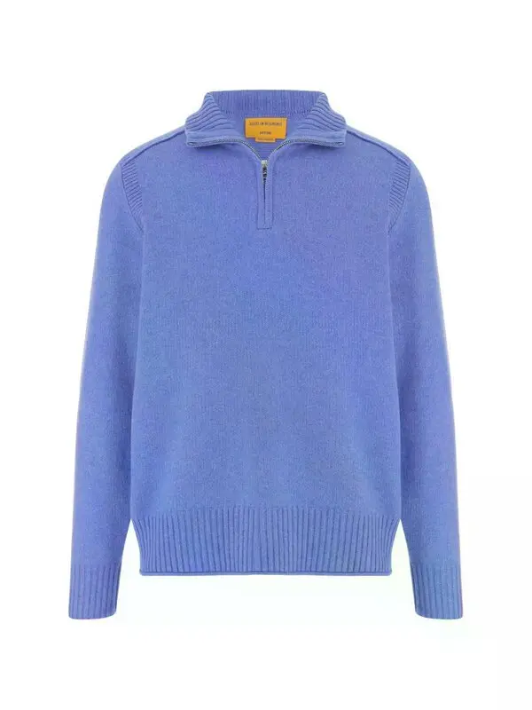 Guest In Residence Quarter-zip Cashmere Sweater - Blue