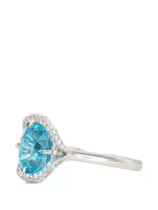 YI COLLECTION Aurora Blue Zircon And Diamond Ring