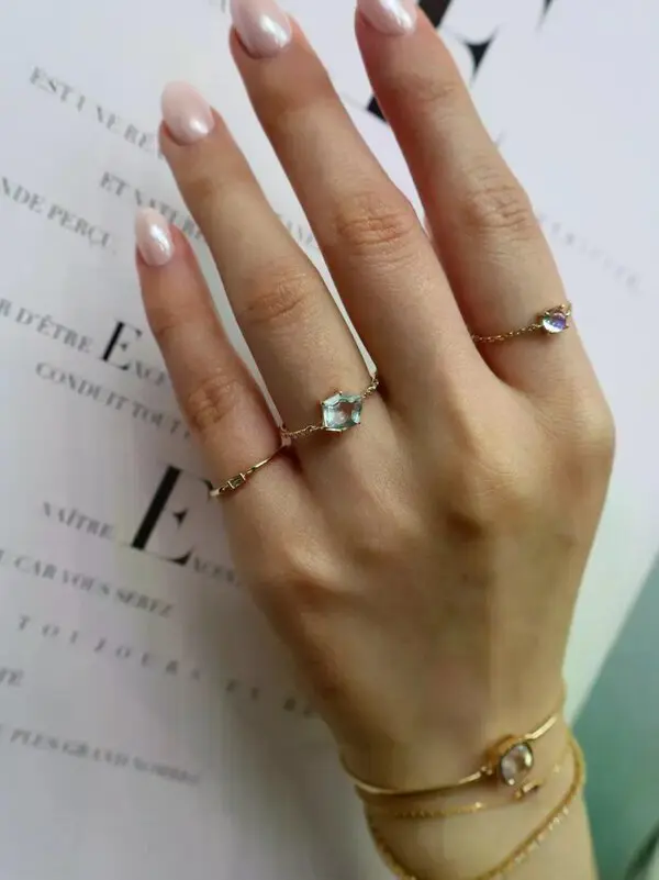 YI COLLECTION Contour Aquamarine And Diamond Ring