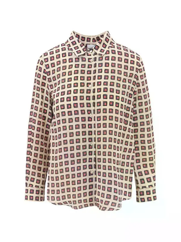 Aspesi Geometric-print Shirt - Neutrals