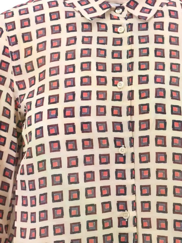Aspesi Geometric-print Shirt - Neutrals