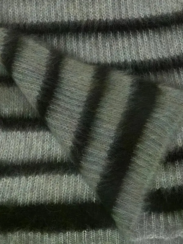 AMARANTO Striped Brushed-knit Scarf