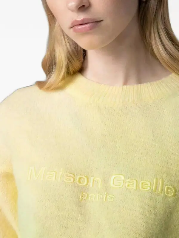GAELLE PARIS Logo-embroidered Crew-neck Sweater