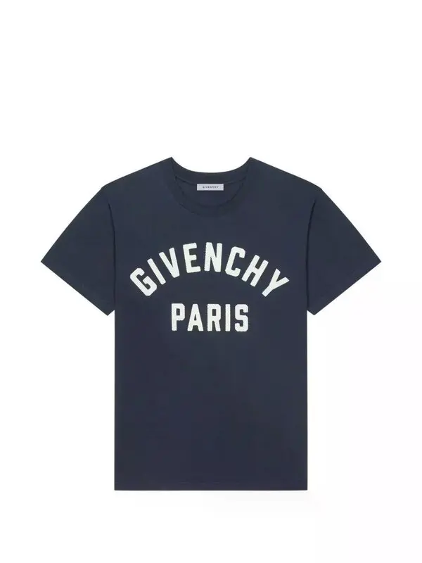 Givenchy T-shirt In Cotton With Paris Embroidery