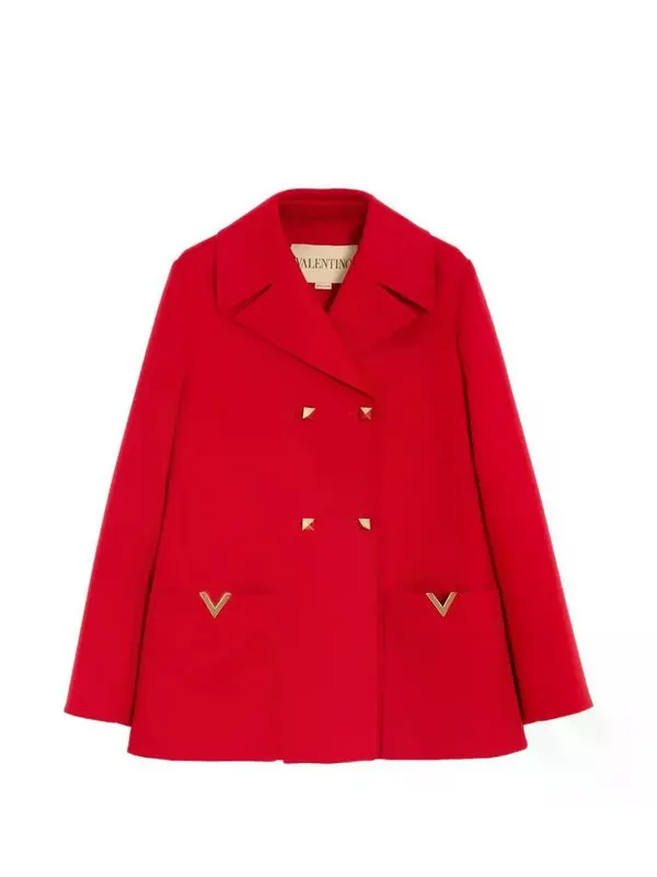 Valentino Garavani Compact Drap Double-breasted Peacoat