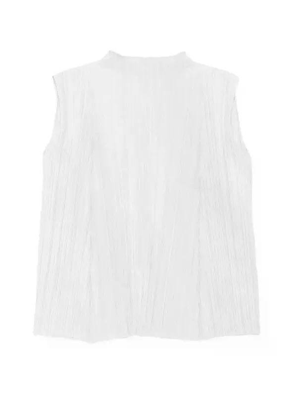 Issey Miyake Pleated Sleeveless Top - Grey