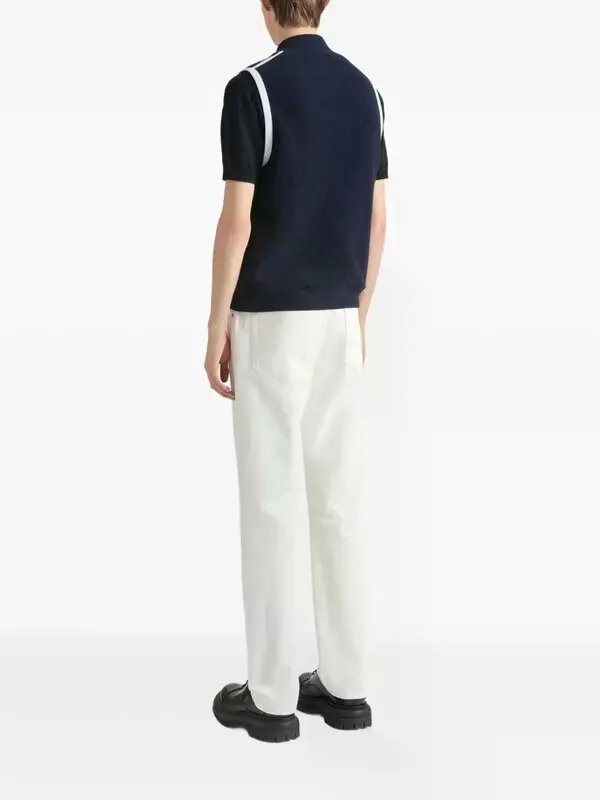 Givenchy Sleeveless Fleece Jacket With Gros Grain Detail