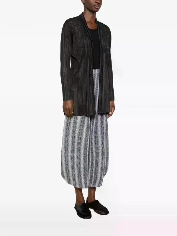 Issey Miyake Pleated Shawl-collar Jacket - Black