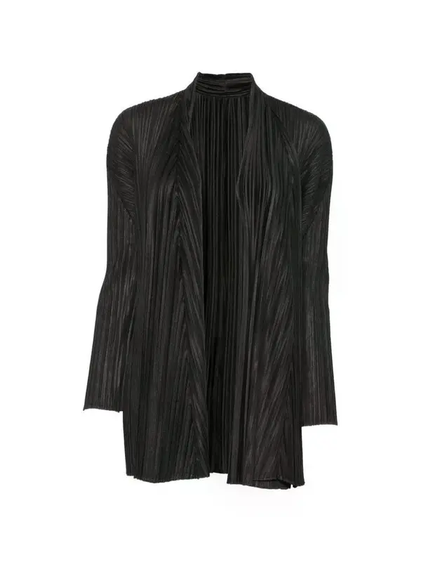 Issey Miyake Pleated Shawl-collar Jacket - Black
