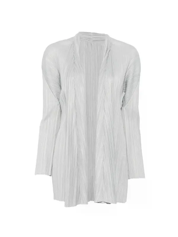 Issey Miyake Plissé-effect Open-front Jacket - Grey