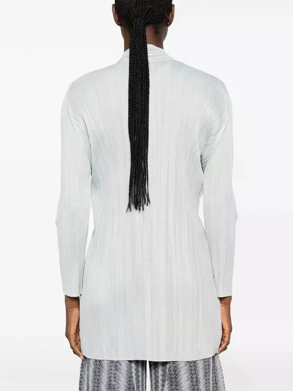 Issey Miyake Plissé-effect Open-front Jacket - Grey