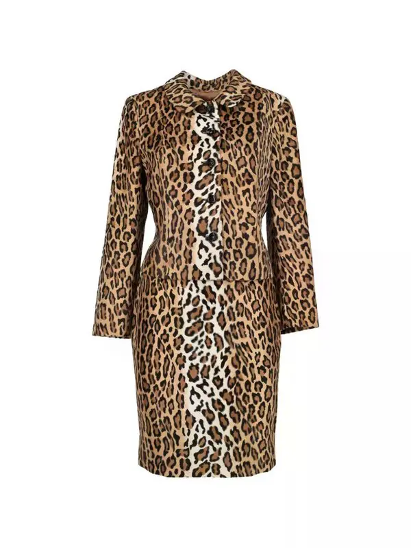 Moschino Leopard-print Skirt Suit - Brown