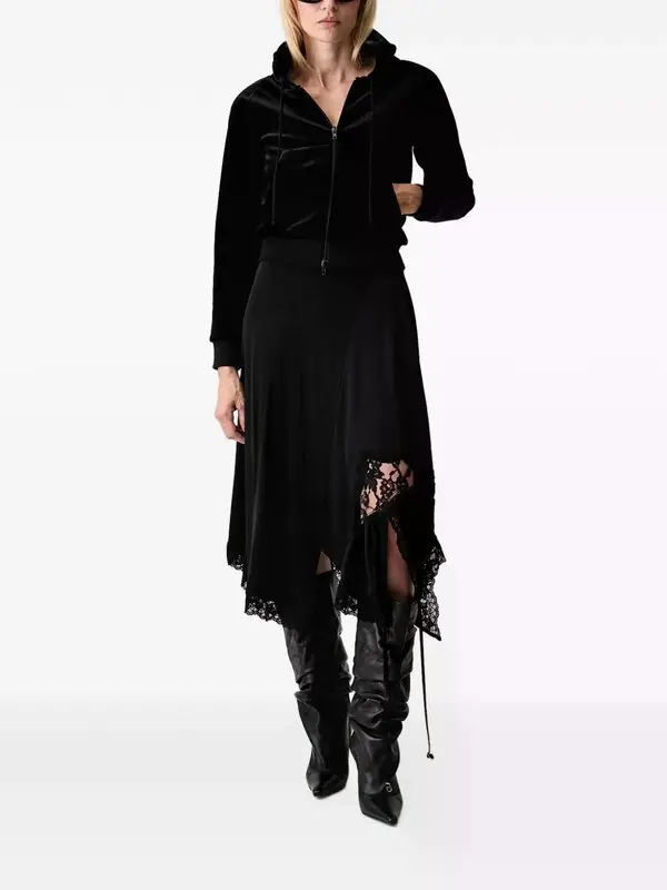 Vetements Lace-trim Asymmetric Midi Skirt
