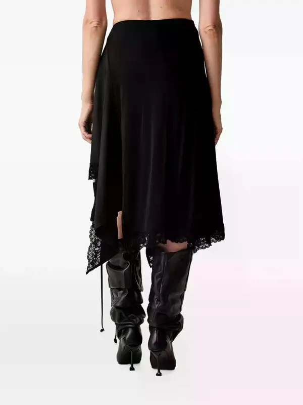 Vetements Lace-trim Asymmetric Midi Skirt