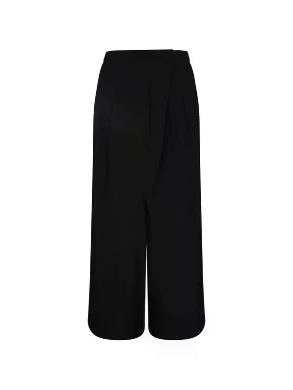 Issey Miyake Wrap-front Wide-leg Palazzo Pants - Black