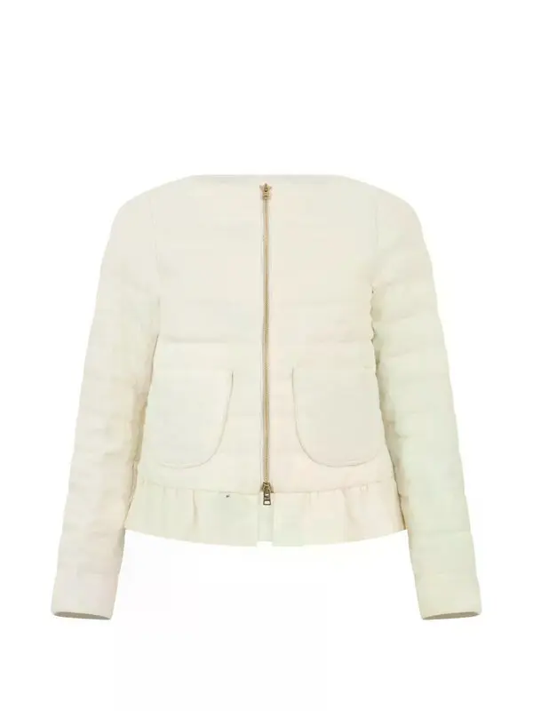 Herno Quilted Ruffled Jacket - Neutrals