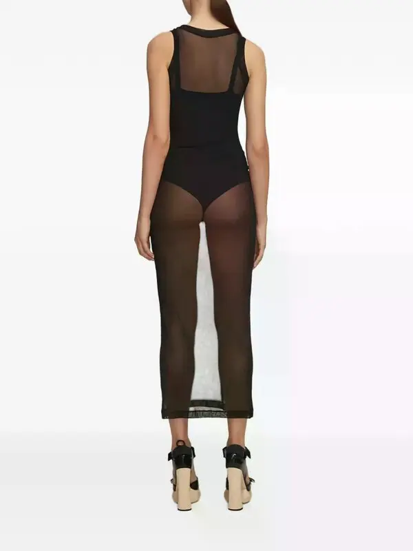 Brandon Maxwell Landry Mesh Column Dress