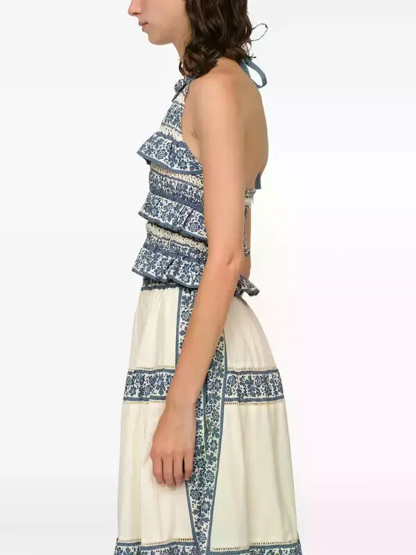 Sea Arlo Floral-print Ruffled Top