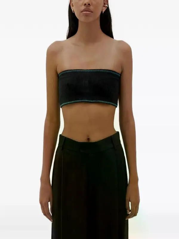 Bassike Ribbed Strapless Top - Black
