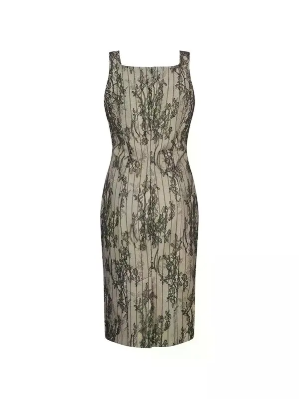 Moschino Lace-overlay Sweetheart-neck Dress