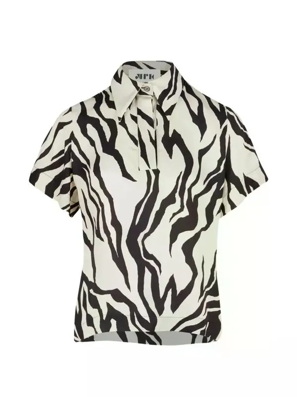 Maison Rabih Kayrouz Zebra-print Polo Shirt