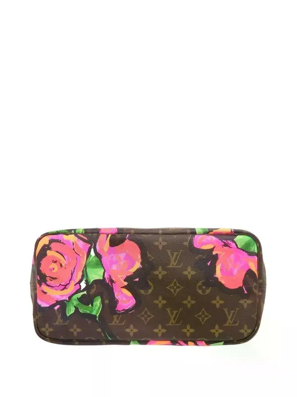 LOUIS VUITTON 2009 Monogram Roses Neverfull Mm Tote Bag