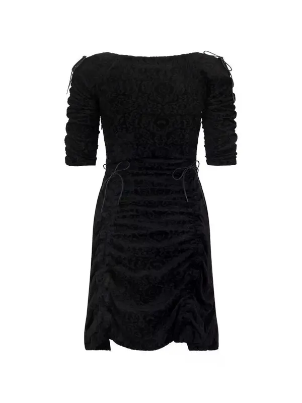 Moschino Ruched-detail Lace-patterned Mini Dress