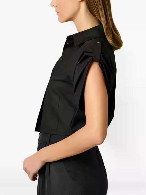 HEVRON Leonora Epaulette Cotton Top
