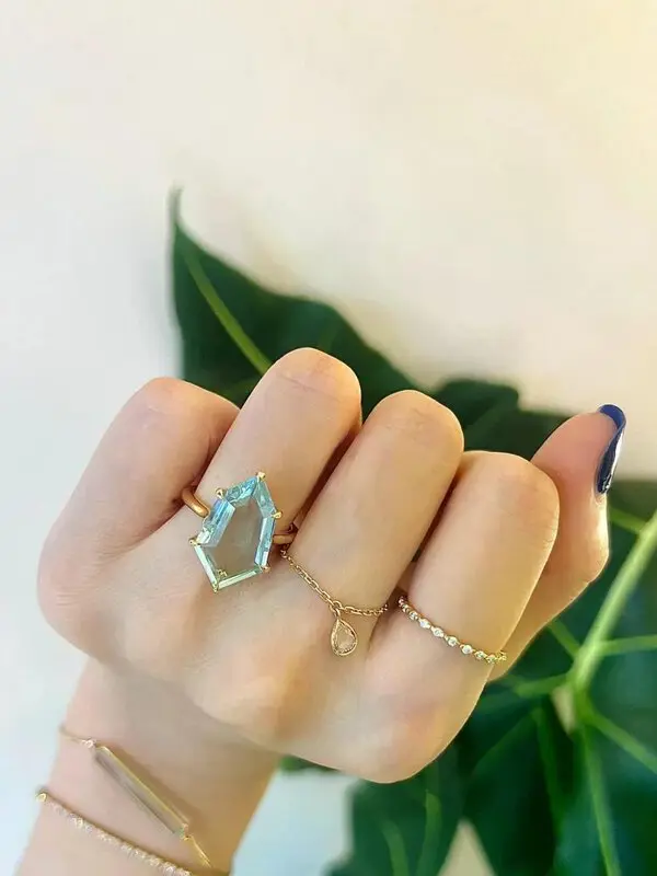 YI COLLECTION Aquamarine Diamond Ring
