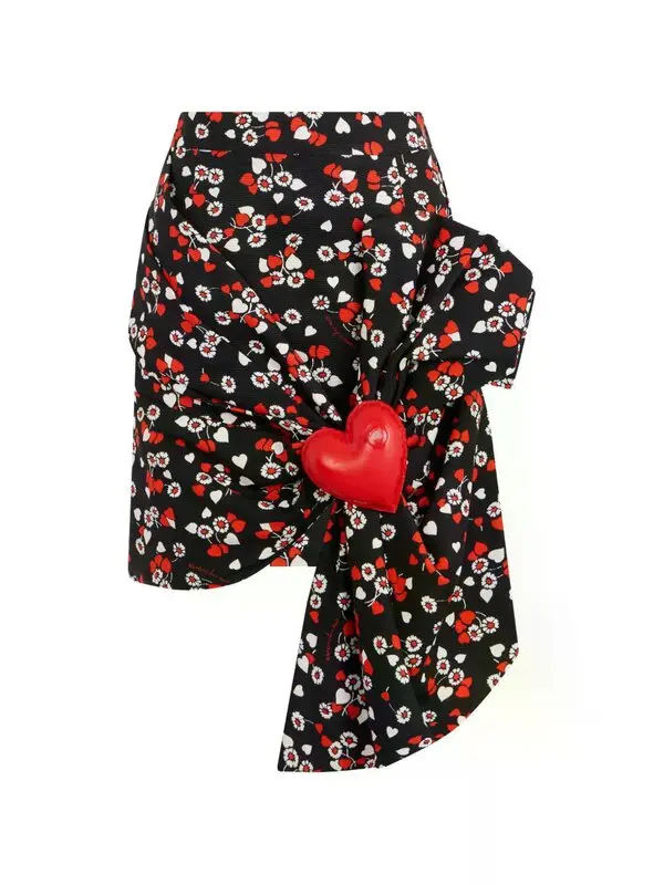 Moschino Heart-embellished Draped Mini Skirt