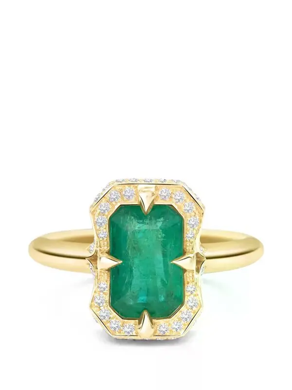 YI COLLECTION Aurora Emerald And Aquamarine Candy Ring
