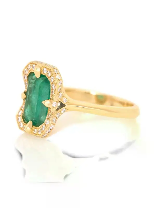 YI COLLECTION Aurora Emerald And Aquamarine Candy Ring