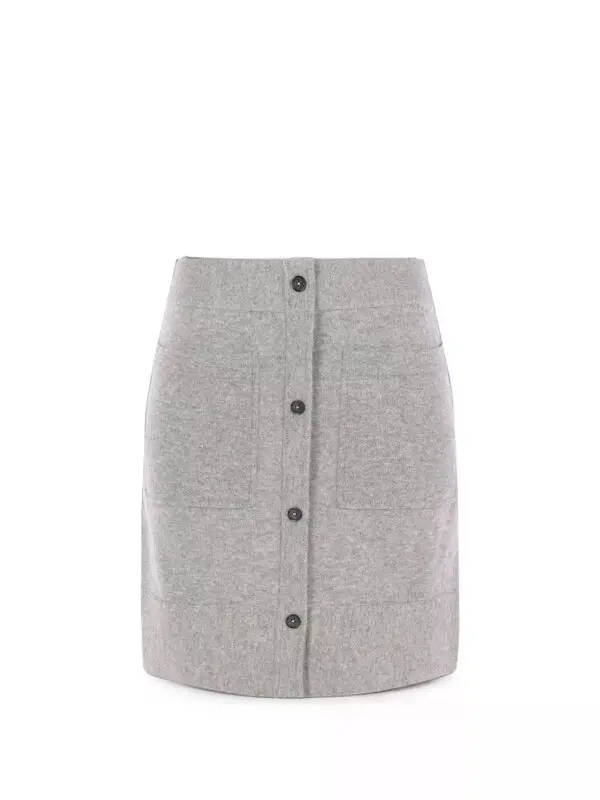 TOTEME Buttoned Cashmere Skirt Melange - Grey