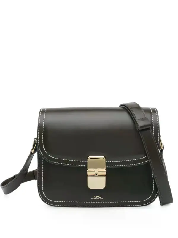 A.p.c. Small Grace Contrast-stitch Shoulder Bag - Green