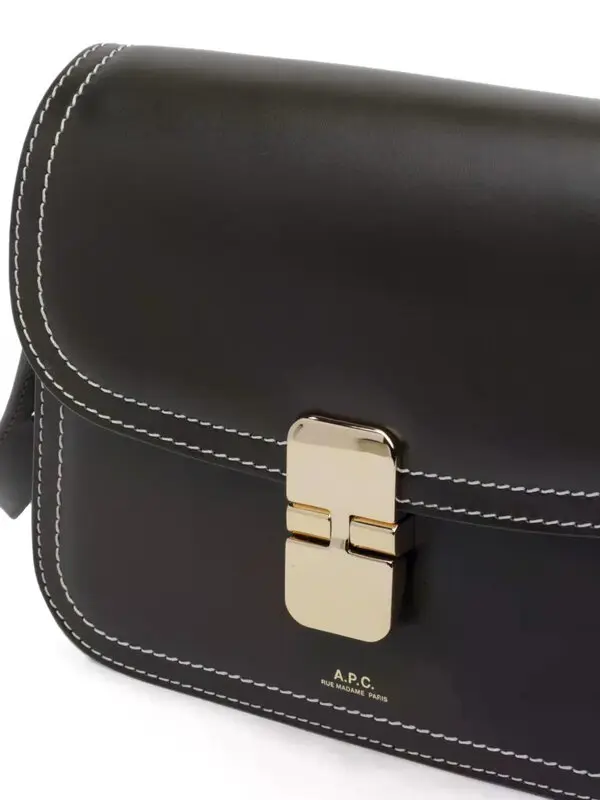 A.p.c. Small Grace Contrast-stitch Shoulder Bag - Green