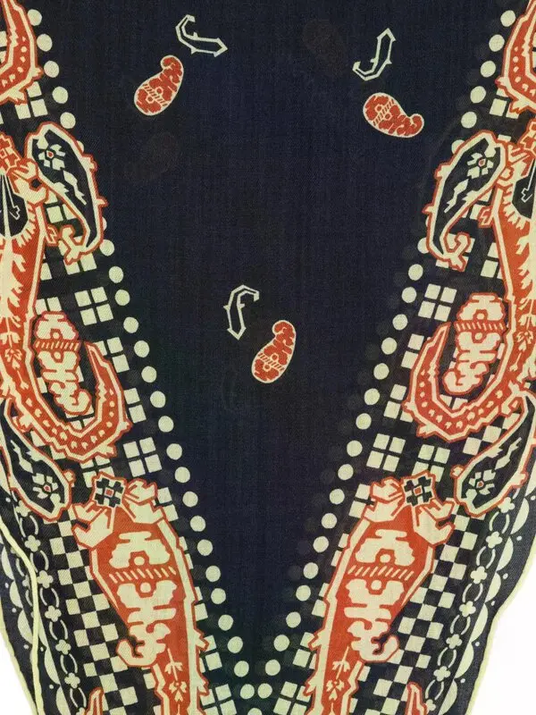 MANTERO 1902 Paisley-print Triangular Scarf - Blue