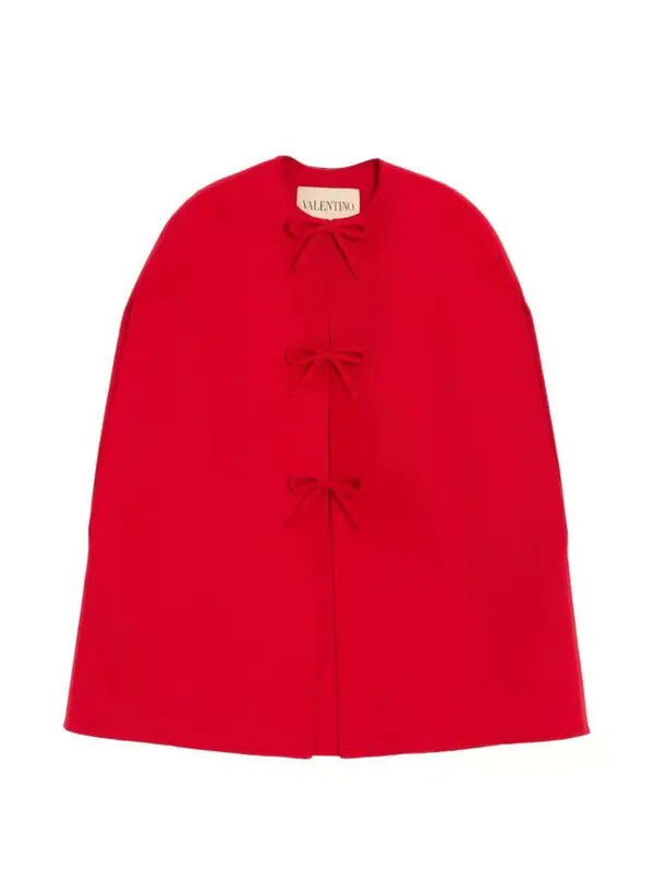 Valentino Garavani Bow-detail Cape - Red
