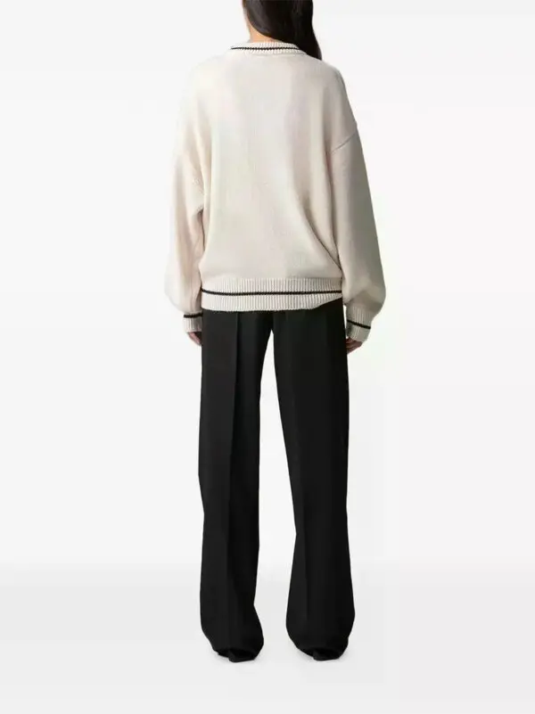 GAELLE PARIS Logo-embroidered Crew-neck Sweater