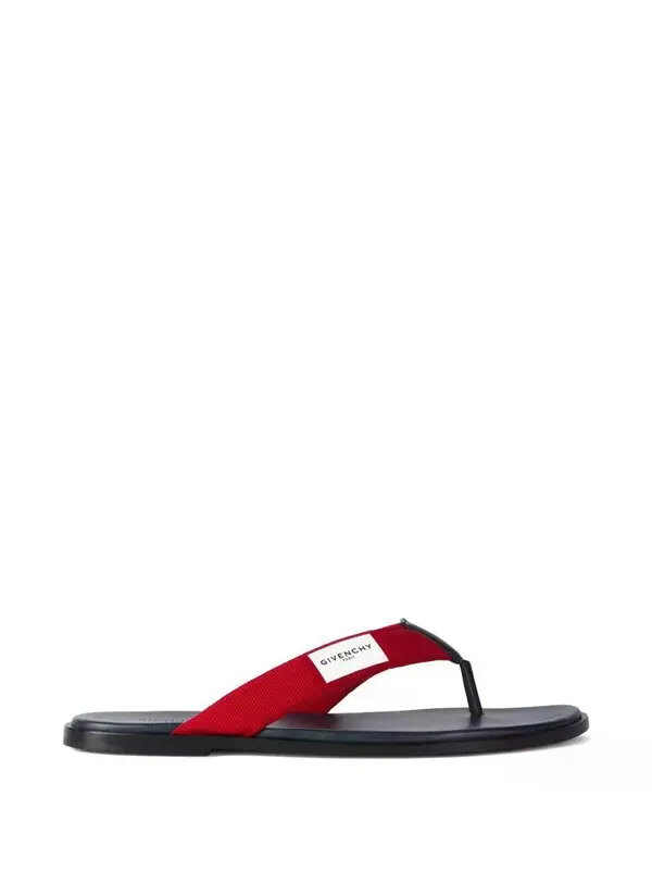 Givenchy Bay Thongs In Gros Grain And Leather - Red
