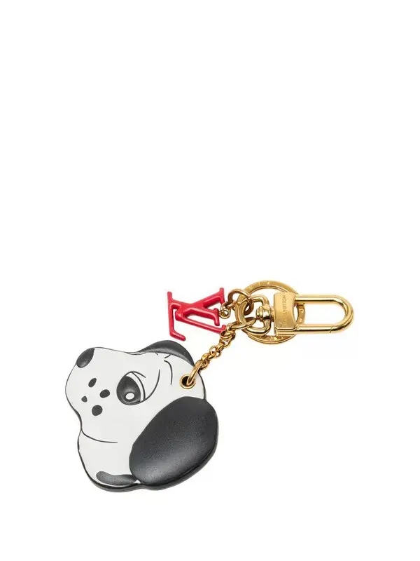 LOUIS VUITTON 2024 Sun Yitian Printed Leather Animogram Dalmatian Bag Charm And Holder Key Chain - Brown
