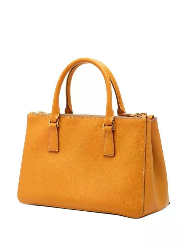 Prada 2013-2026 Mini Saffiano Lux Galleria Double Zip Satchel