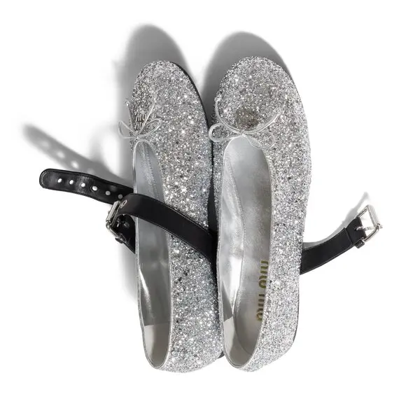 Miu Miu Glitter Ballerinas