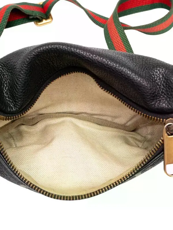 Gucci 2016-2026 Small Grained Calfskin Web Logo Belt Bag