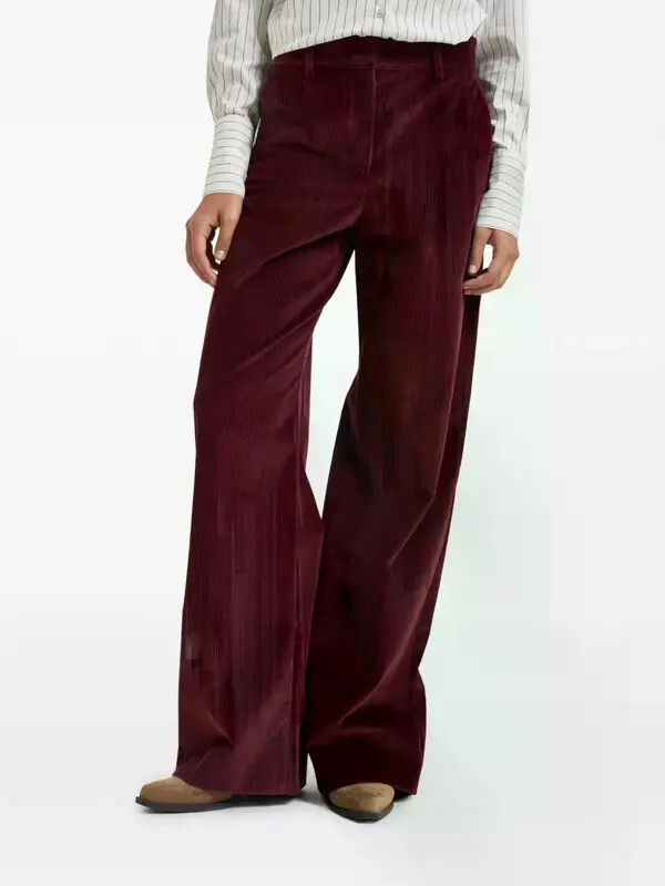 Max Mara Tania Corduroy Wide-leg Trousers - Red