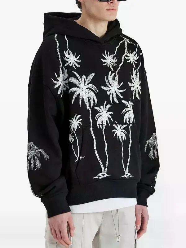 ONLY THE BLIND Palm-tree Embroidered Hoodie
