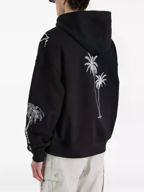 ONLY THE BLIND Palm-tree Embroidered Hoodie