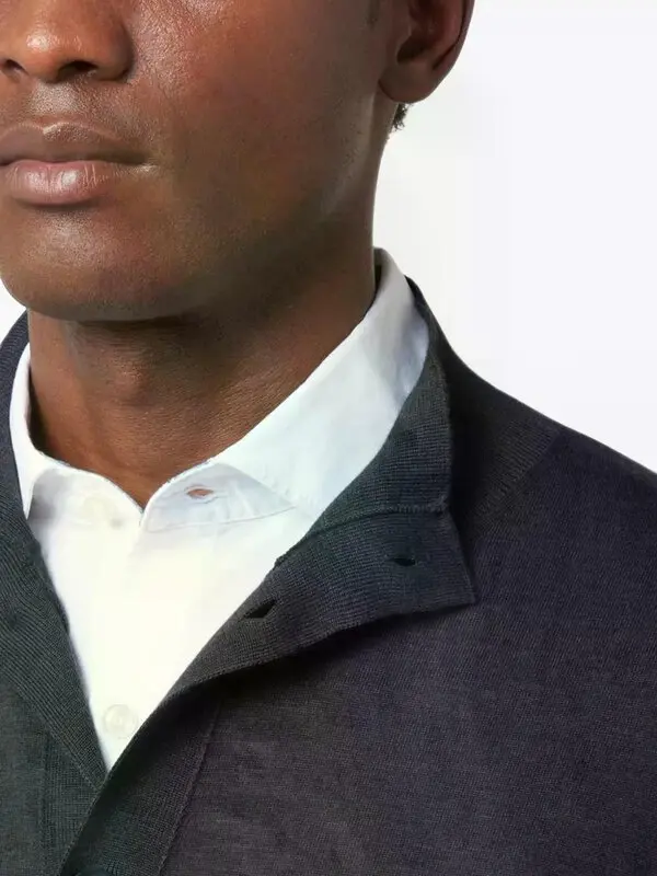 Paul & Shark Button-up High-neck Cardigan - Blue