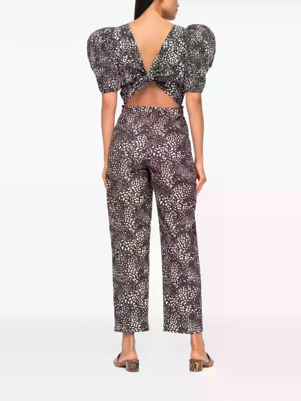 Sea Calla Cheetah-print Jumpsuit - Grey