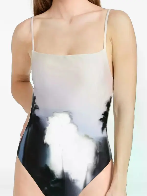 Simkhai Elenora Palm-print Swimsuit